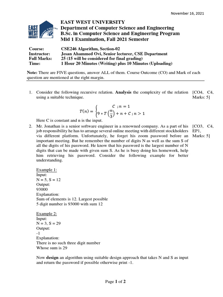 Algo_merged | PDF | Computer Science | Combinatorics Algo_merged | PDF | Computer Science | Combinatorics