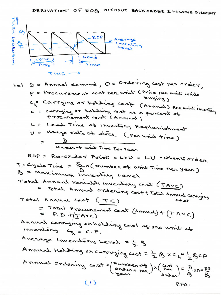 Eoq Epq Models | PDF