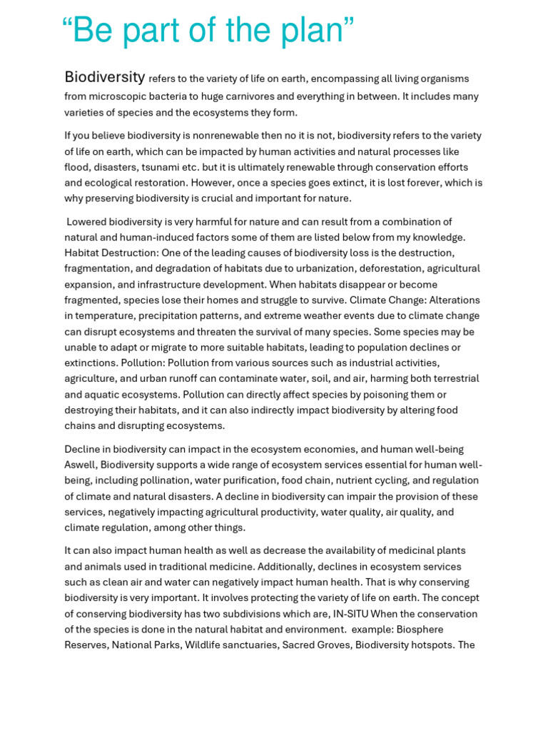 Biodiversity Conservation Guide | PDF | Biodiversity | Habitat Destruction