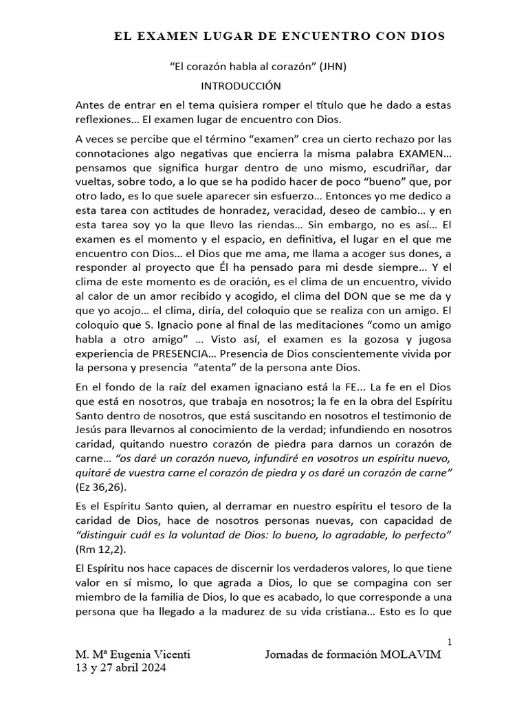 El Examen Lugar de Encuentro Con Dios | PDF | Dios | Existencia