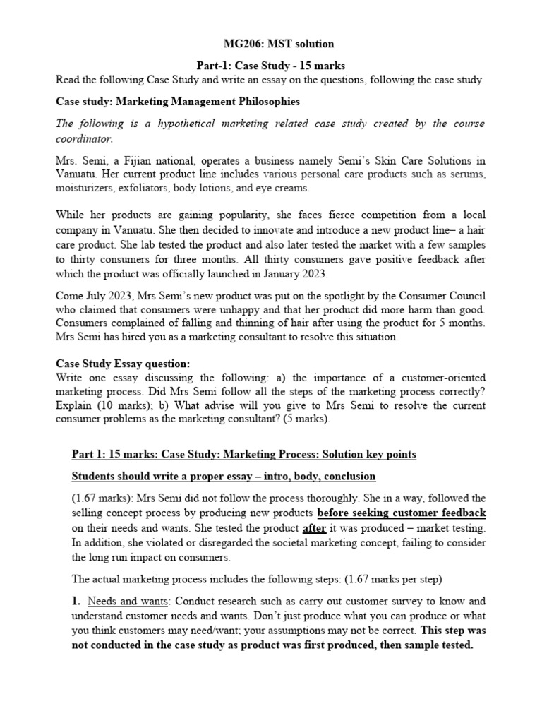 MG206 S1 2023 MST Solution | PDF | Business Economics | Business