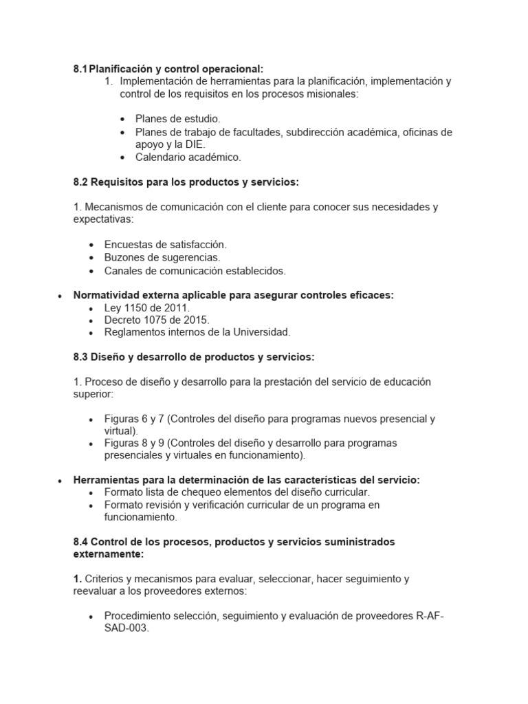 Planificación y control operacional | PDF | Planificación | Calidad (comercial)