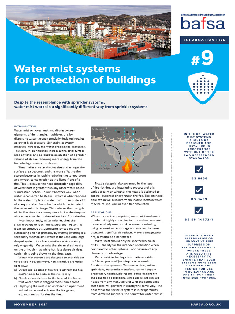 BAFSA_BIF09_WaterMist | PDF | Fire Sprinkler System | Fires