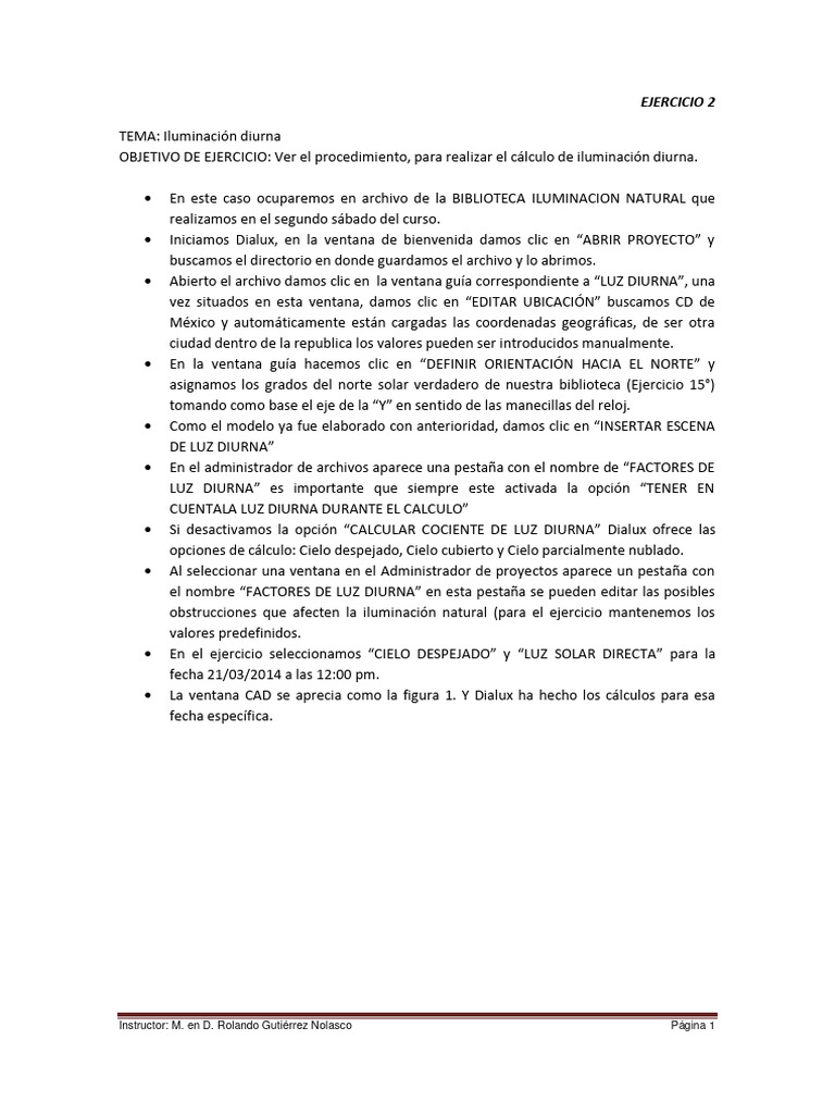 Cálculo de Luz Diurna en Dialux 4 | PDF | Métodos y materiales de enseñanza