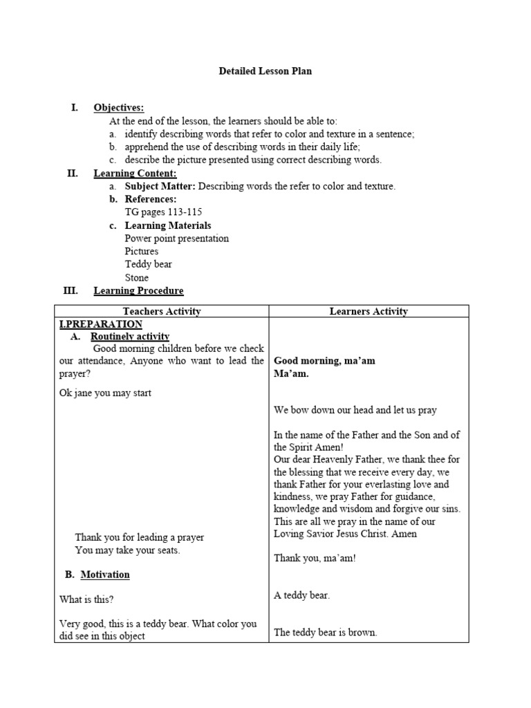 English1 DLP | PDF | Color | Prayer