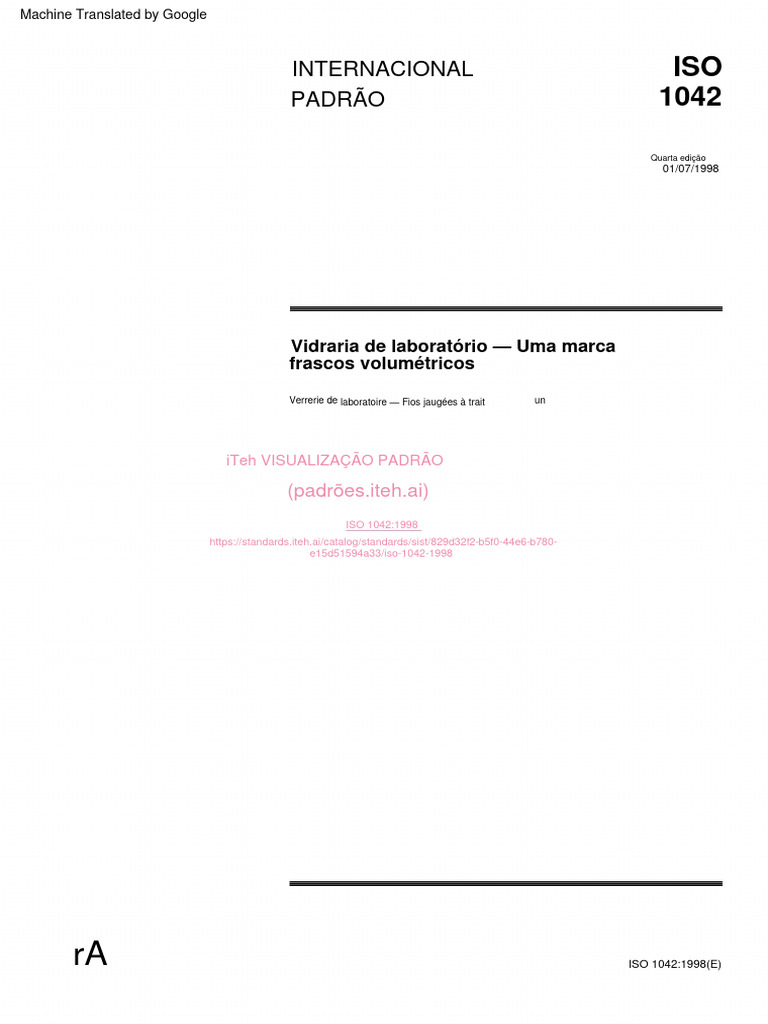 Iso 1042 1998 | PDF | Padronização | Temperatura
