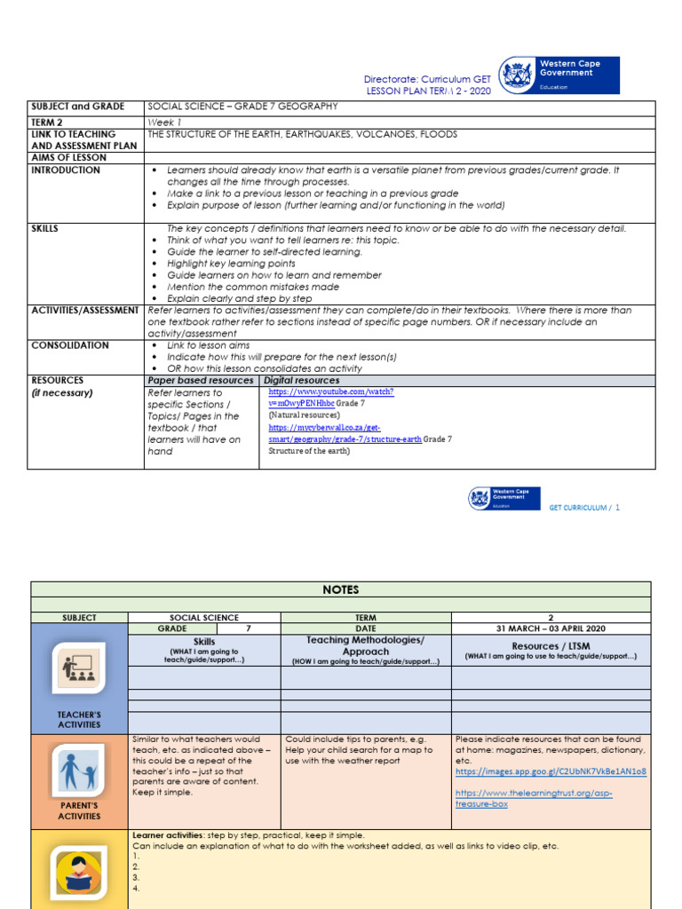 Grade 7 Geography: Earth Structure & Hazards | PDF | Volcano | Types Of ...