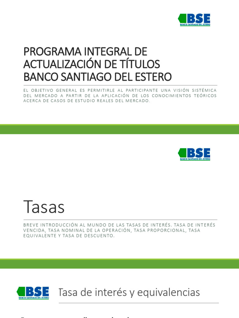 PROGRAMA INTEGRAL DE ACTUALIZACIÓN DE TÍTULOS BANCO SANTIAGO V2 | PDF | Portafolio (Finanzas ...
