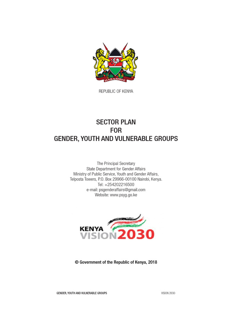 Sector Plan For Gender Youth and Vulnerable Groups 2018 2022 | PDF ...