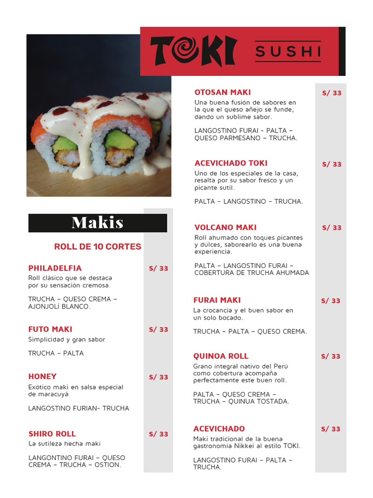 Carta Toki Dic | Descargar gratis PDF | Queso | Cocina occidental