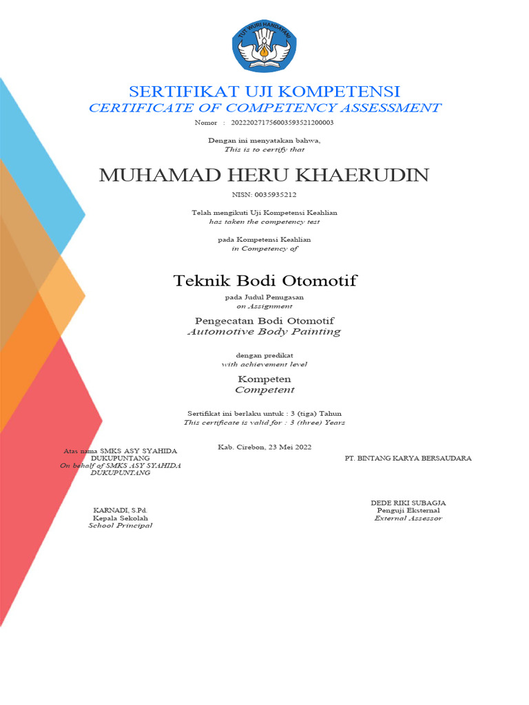 Muhamad Heru Khaerudin Sertifikat | PDF