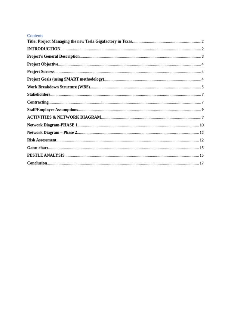 Tesla Giga Factory Project Plan | PDF | Economies