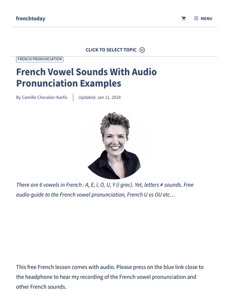 French Vowel Sounds - Free Audio Pronunciation Lesson | PDF | Vowel ...