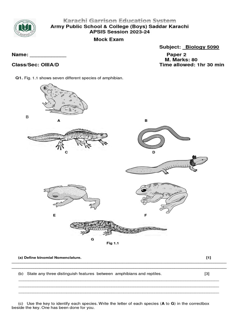 Bio P2 Mock Paper | PDF | Sexual Reproduction | Life Sciences