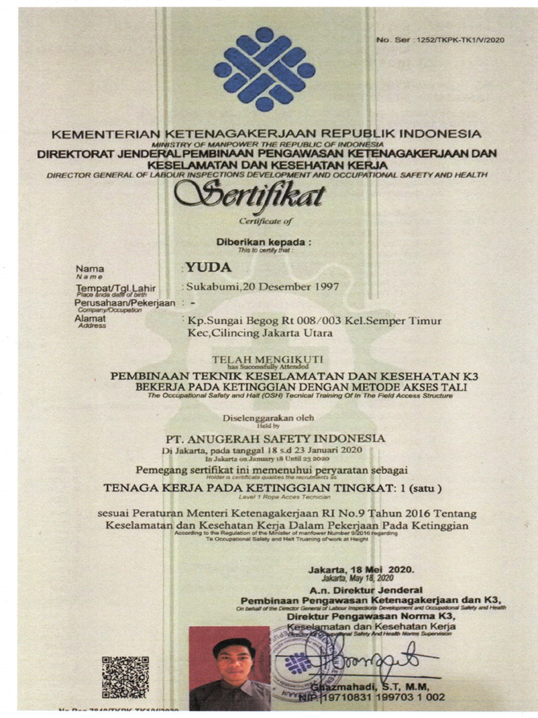 Hasil Scan Sertifikat | PDF