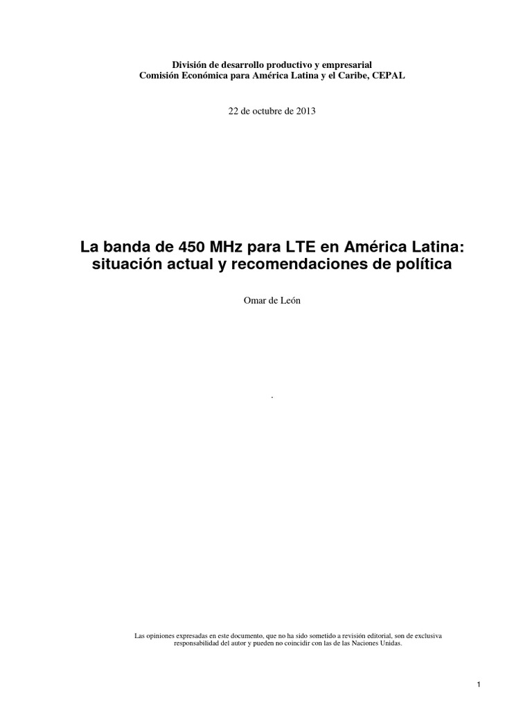 Uso Banda 450 MHZ WEB | PDF | Lte (Telecomunicaciones) | 3 G