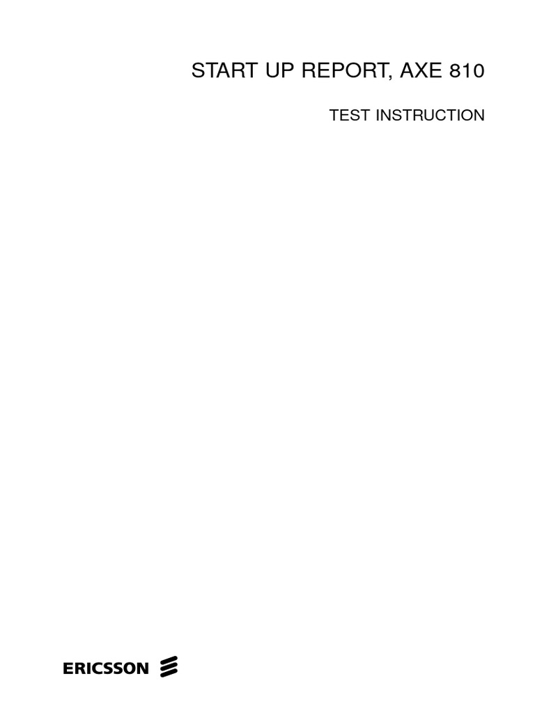 AXE 810 Start Up Report | PDF | Computing