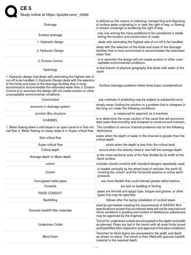 Ce5 Reviewer | PDF | Road Surface | Concrete