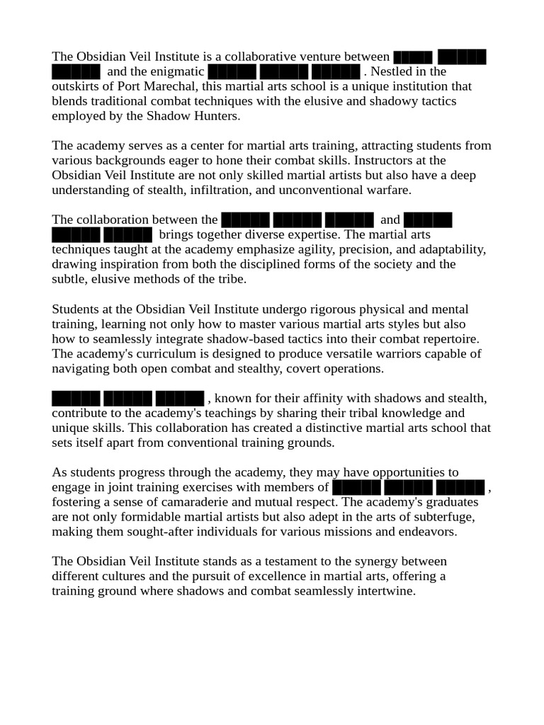 Obsidian Veil Institute | PDF