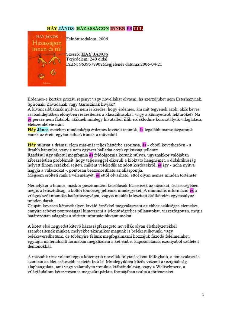 Háy János | PDF
