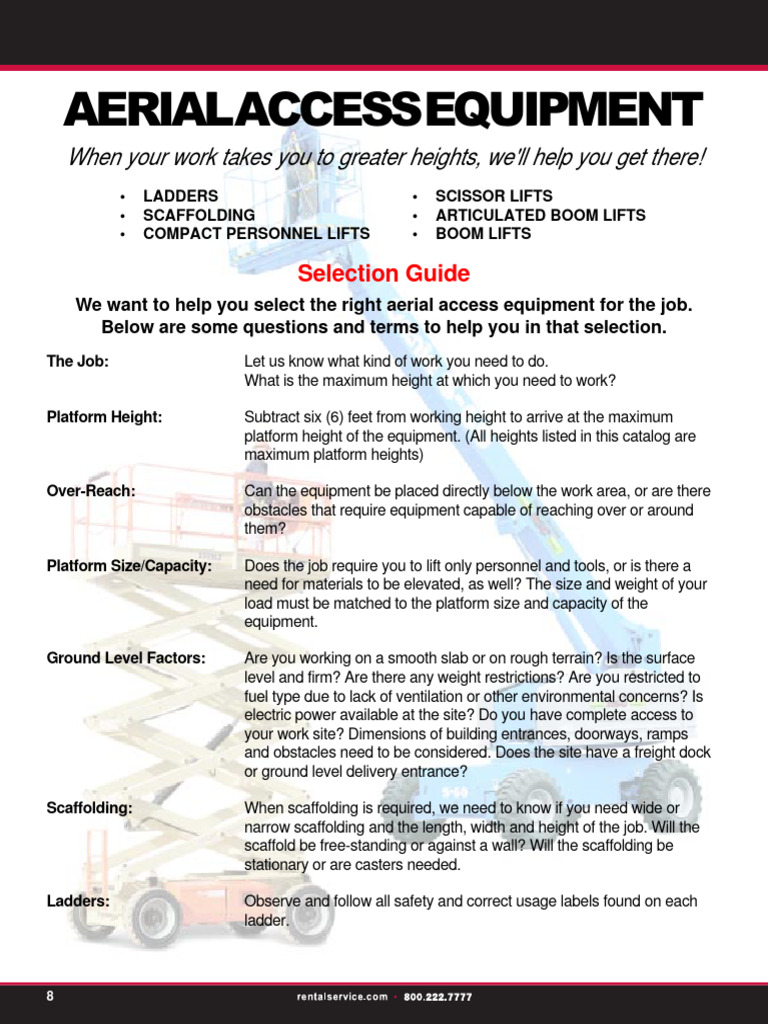 Aerial Access Equipment P. 8-17 | PDF | Scaffolding | Elevator