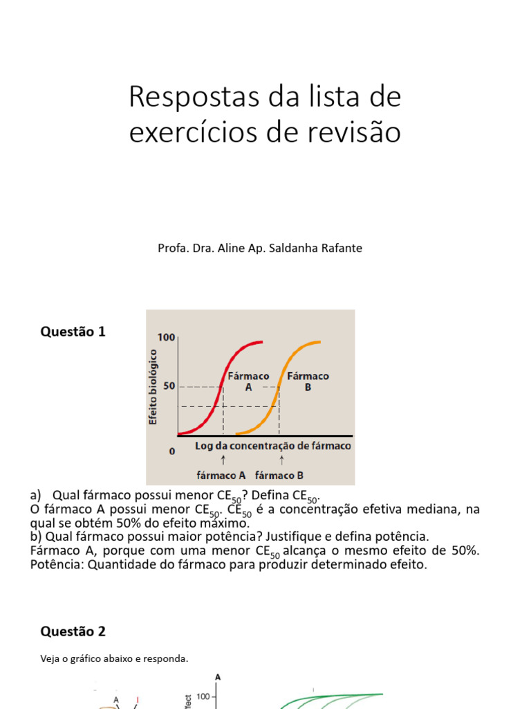 Resposta Lista Exercicio de Revisão Psicologia | PDF | Epilepsia | Drogas