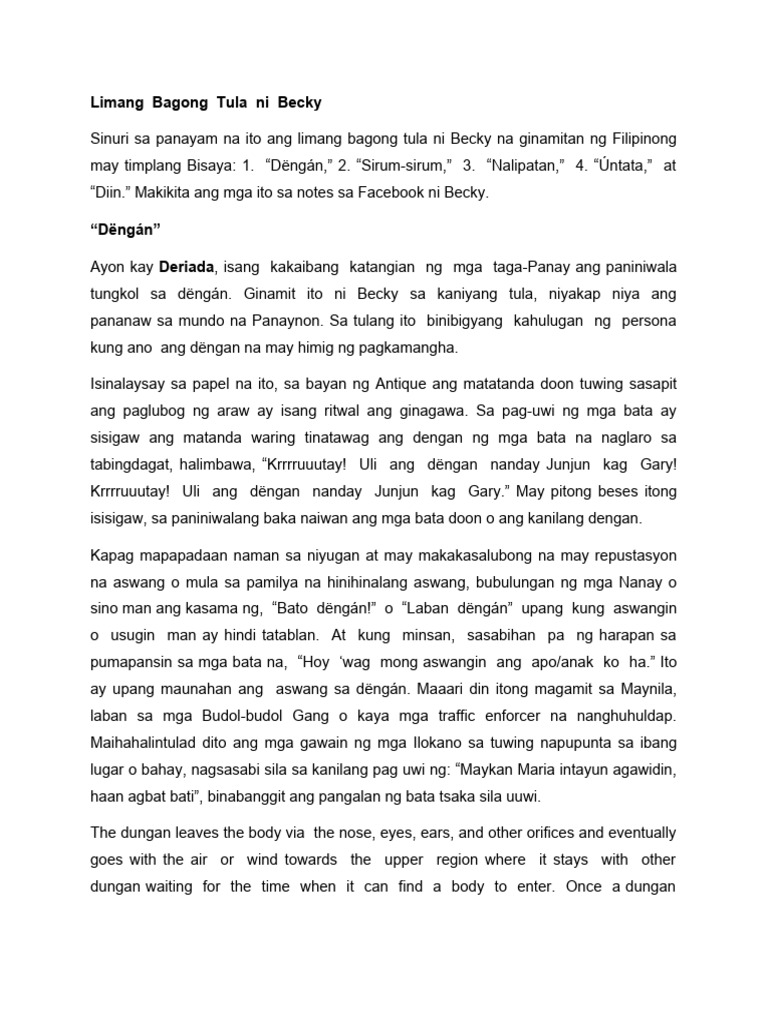 Limang Bagong Tula Ni Becky | PDF