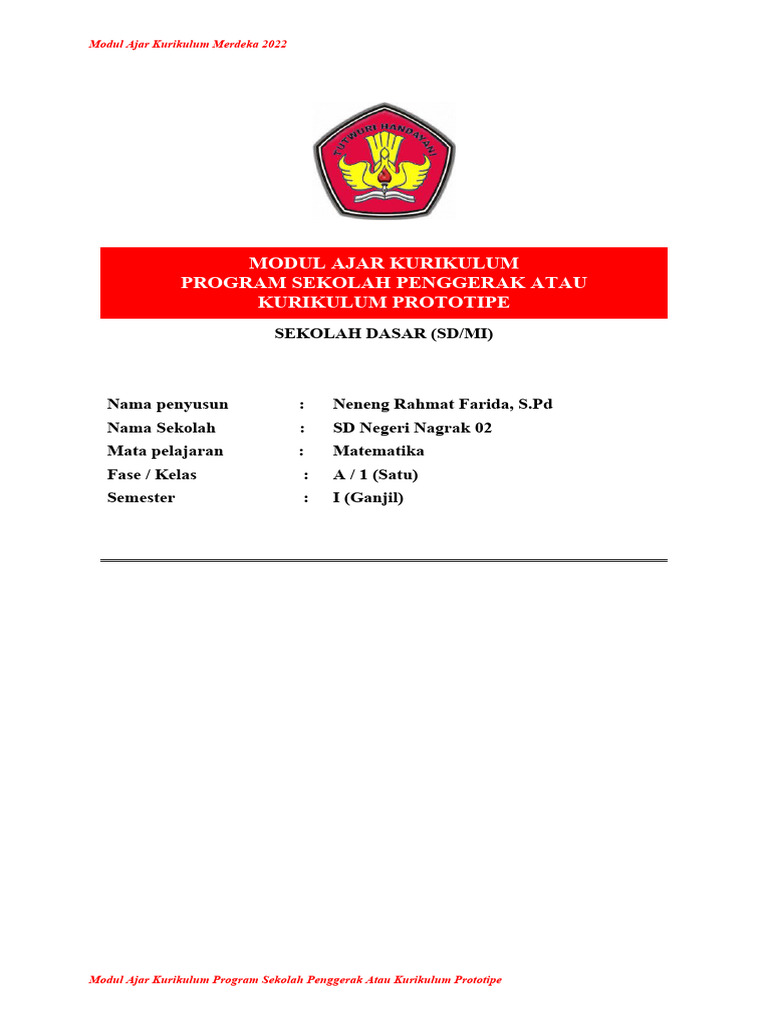 BAB 1 - MA Matematika Kls 1 | PDF | Kesehatan Holistik | Sains & Matematika