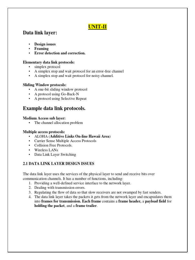 CN Unit Ii | Download Free PDF | Transmission Control Protocol | Error Detection And Correction