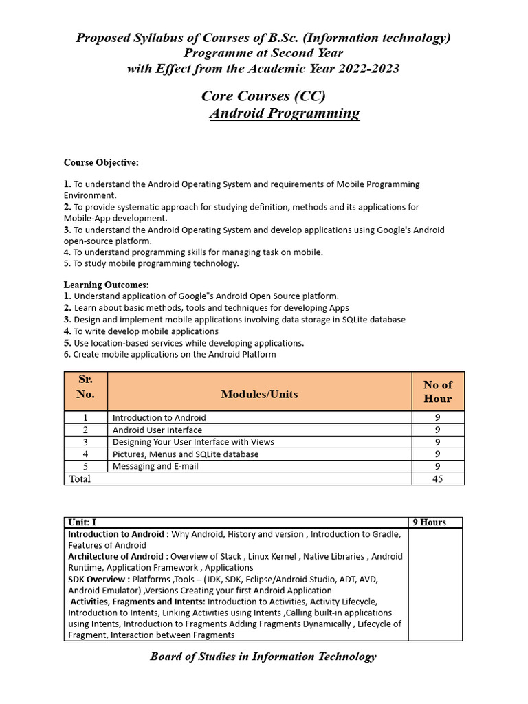 Sy Sem Iv Android Programming Pdf Android Operating System Mobile App