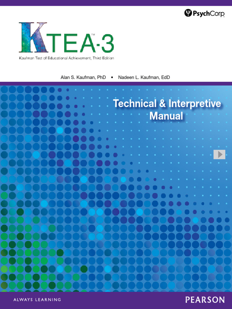 KTEA Technical and Interpretive Manual | PDF | Psychology | Cognition