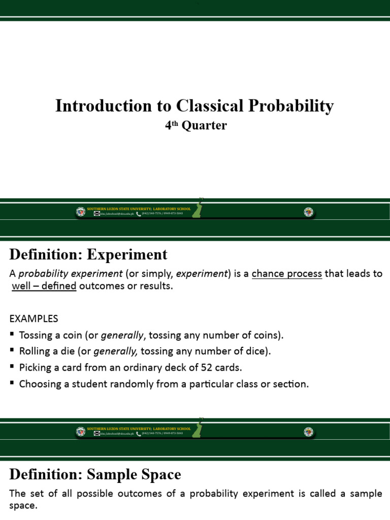 Introduction To Classical Probability | PDF | Probability | Mathematics