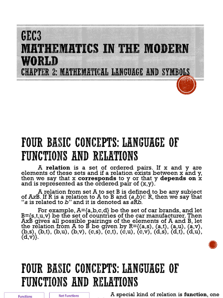Chapter 2 Mathematical Language and Symbols Part 2 | Download Free PDF | Function (Mathematics ...