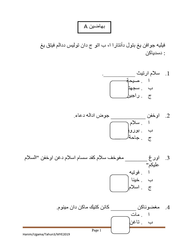 Year 3 MID YEAR EXAM 2019 | PDF