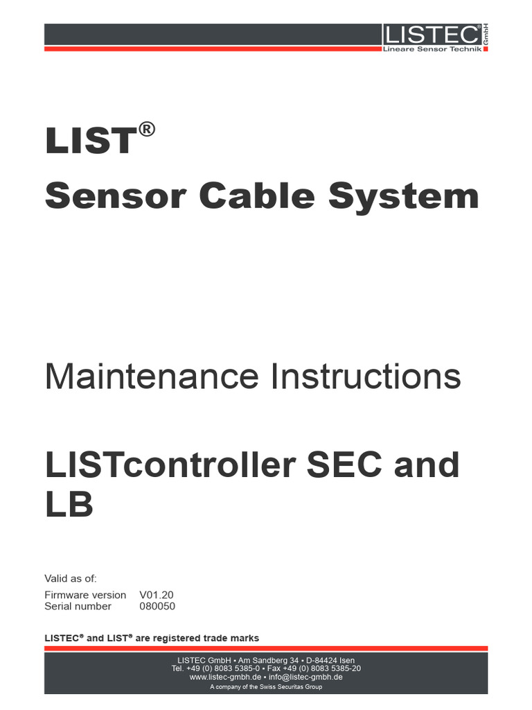 60T223-06 (LIST SEC 20 LISTcontroller SEC LB Maintenance Instructions) | PDF | Computing ...