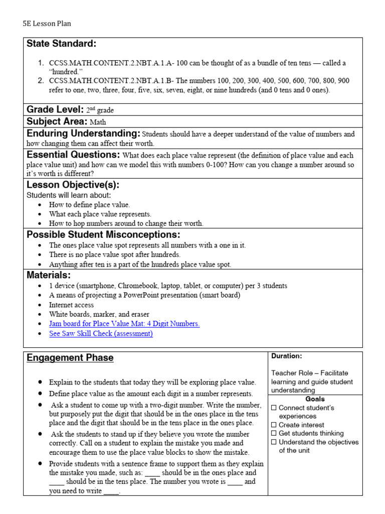 5e Lesson Plan Whit Hatton | PDF | Learning | Experience