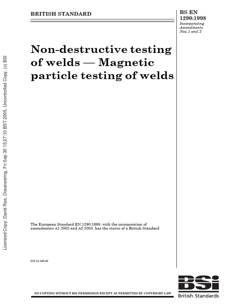 BS en 1290 - 1998 | PDF | Regulation | International Electrotechnical ...
