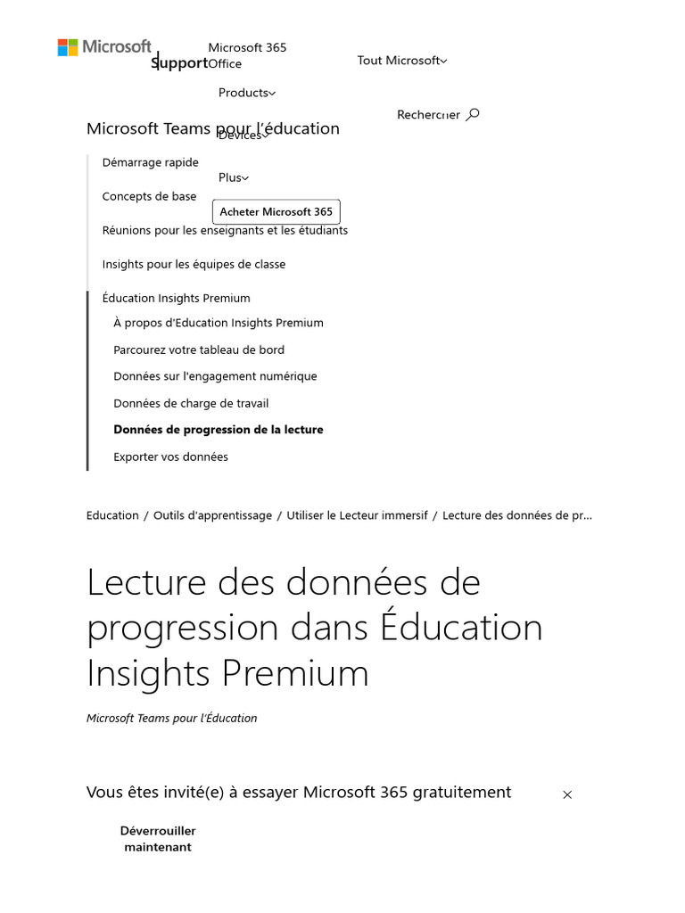 30 - Lecture Des Données de Progression Dans Éducation Insights Premium - Support Microsoft ...