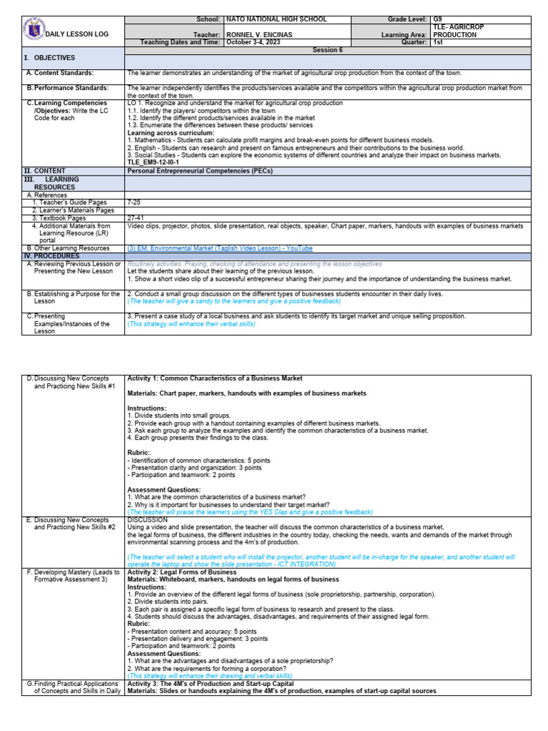 Trade and Market Insights for G9 TLE | PDF | Learning | Startup Company