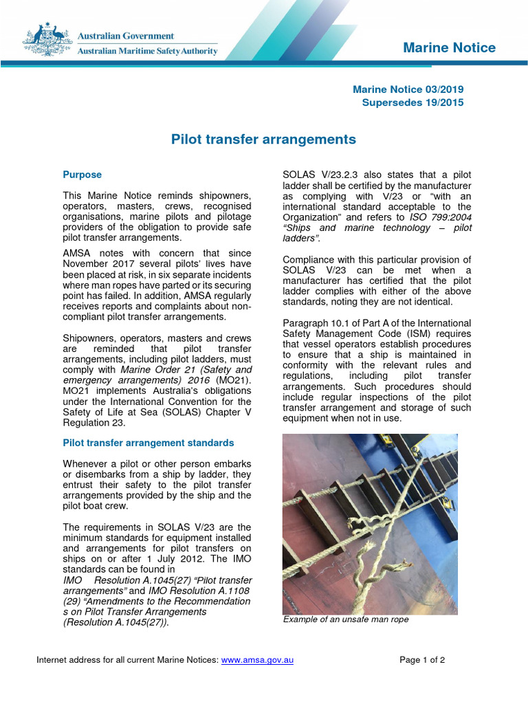 Safe Pilot Transfer Guidelines | PDF | Safety | Regulatory Compliance