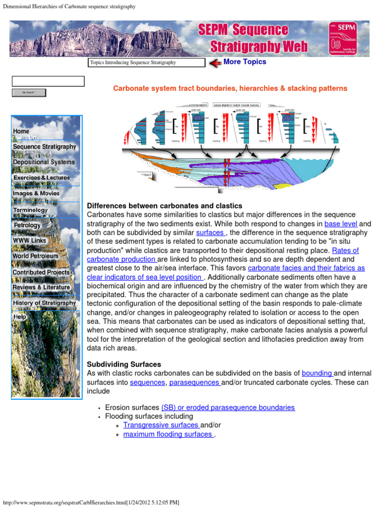 Dimensional Hierarchies of Carbonate Sequence Stratigraphy | PDF | Stratigraphy | Sedimentary Rock