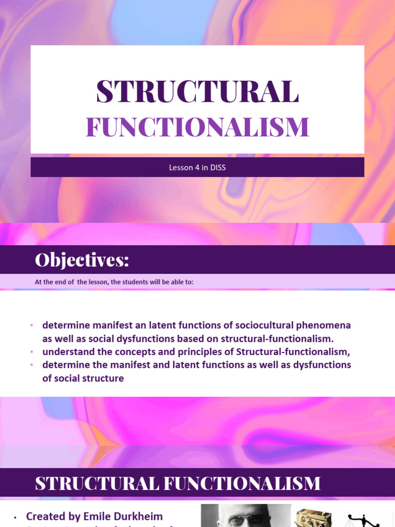 Lesson 4 Structural Functionalism | PDF | Society | Behavioural Sciences