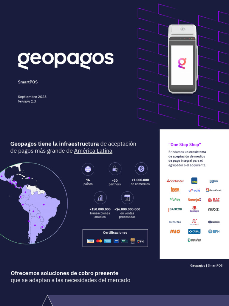 Smartpos Presentación Comercial Geopagos | PDF | Aplicación movil | Android (sistema operativo)