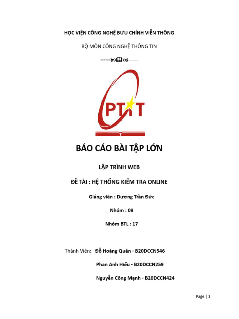 Nhóm 17 - Báo Cáo LTW | PDF