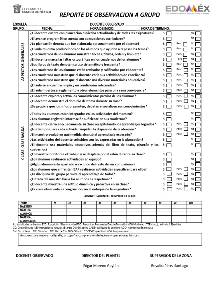 Reporte de Observacion Maestro Edgar | PDF | Salón de clases | Enseñando
