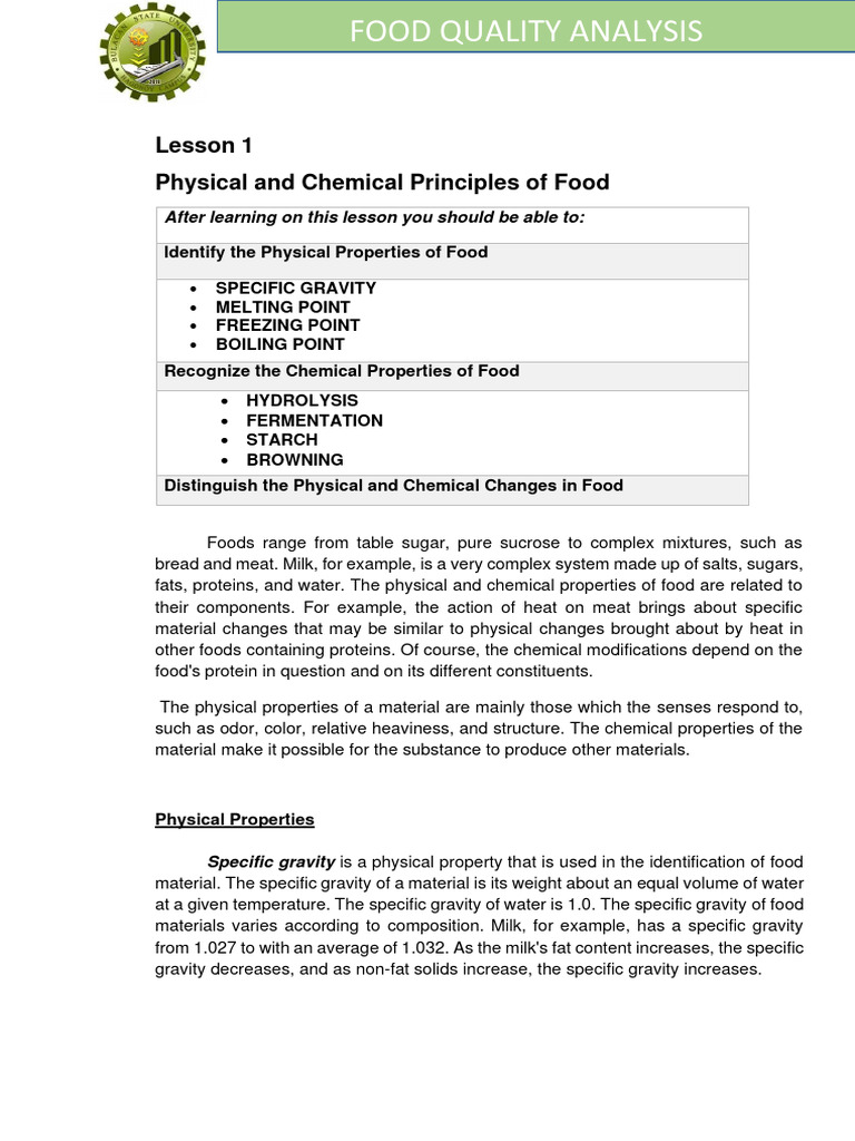 Chapter 1 - Lesson 1-Fqa 202 | PDF | Starch | Water