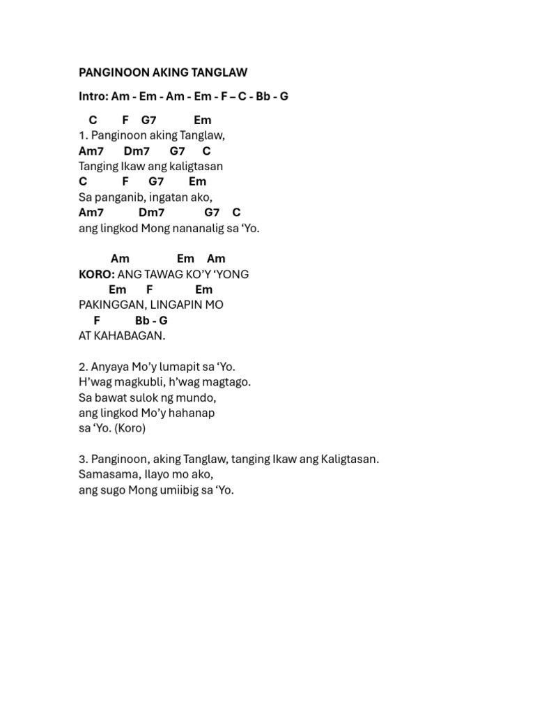 12 Panginoon Aking Tanglaw | PDF