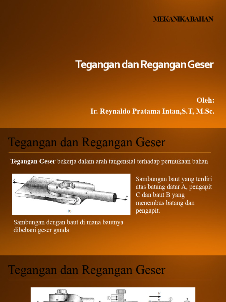 Tegangan dan Regangan Geser dalam Mekanika Bahan | PDF
