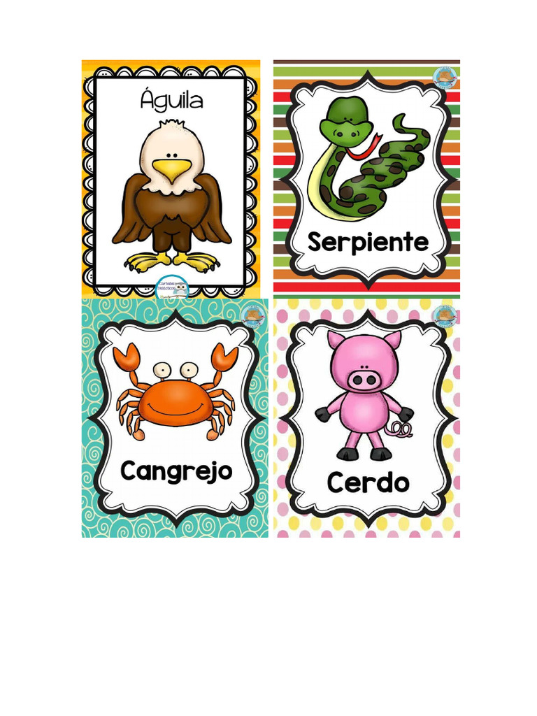 Tarjetas de Animales | PDF