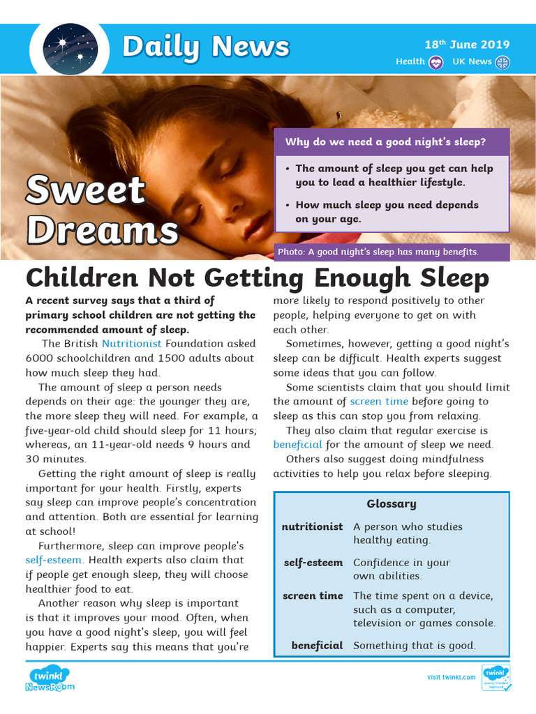Sleep - Reading Insert | PDF | Sleep | Psychological Concepts